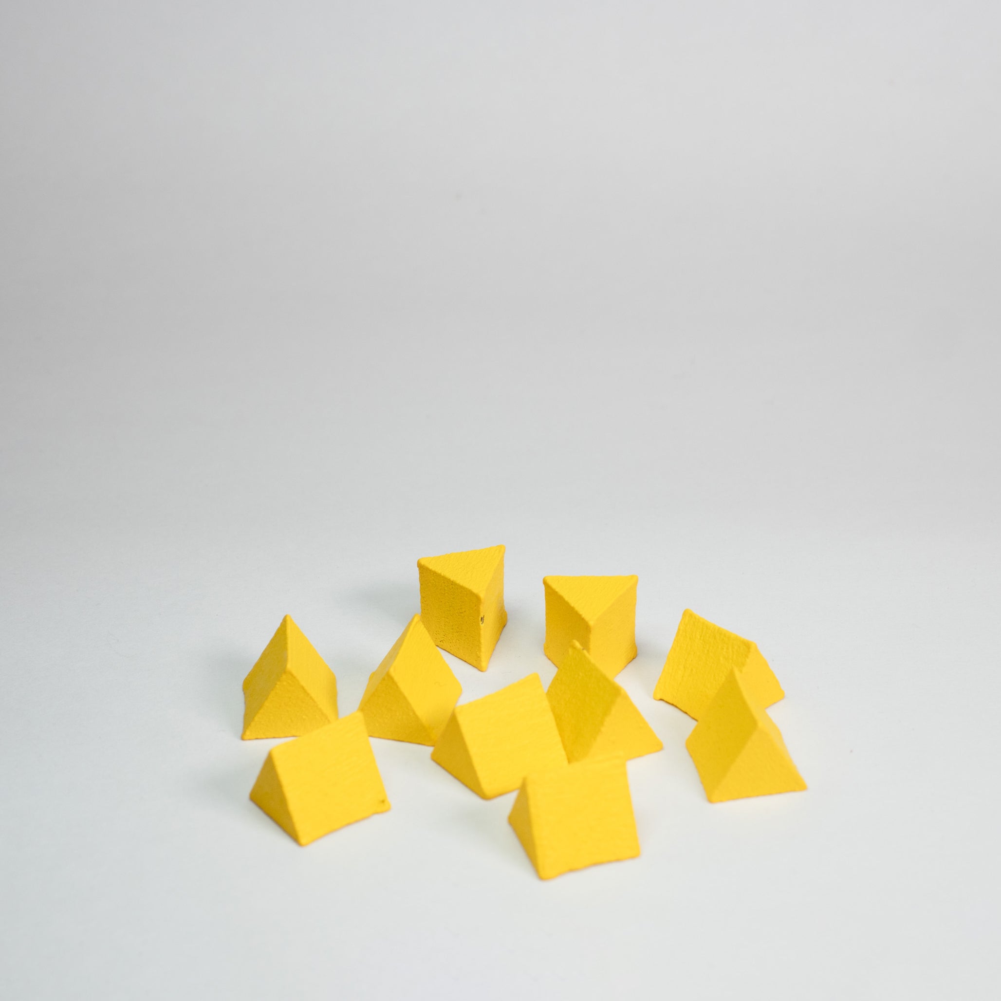 Yellow Wooden Triangle Prism 10mm Game Pieces 10 Pack – Tabletop Supply