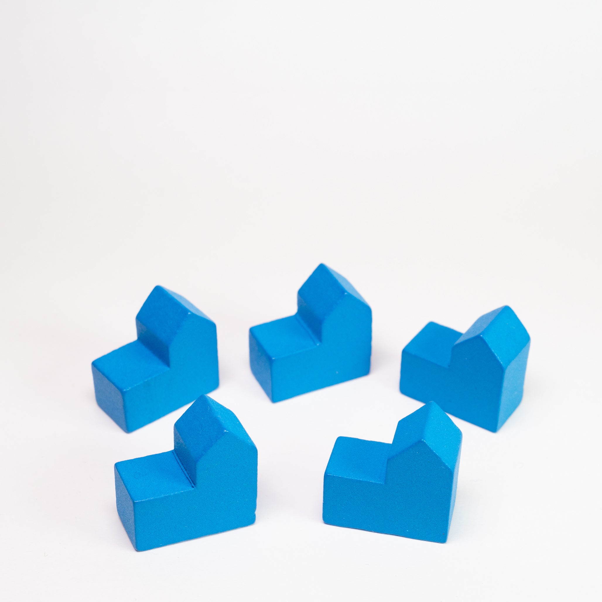 Blue Wooden City Building Pack of 5 – Tabletop Supply
