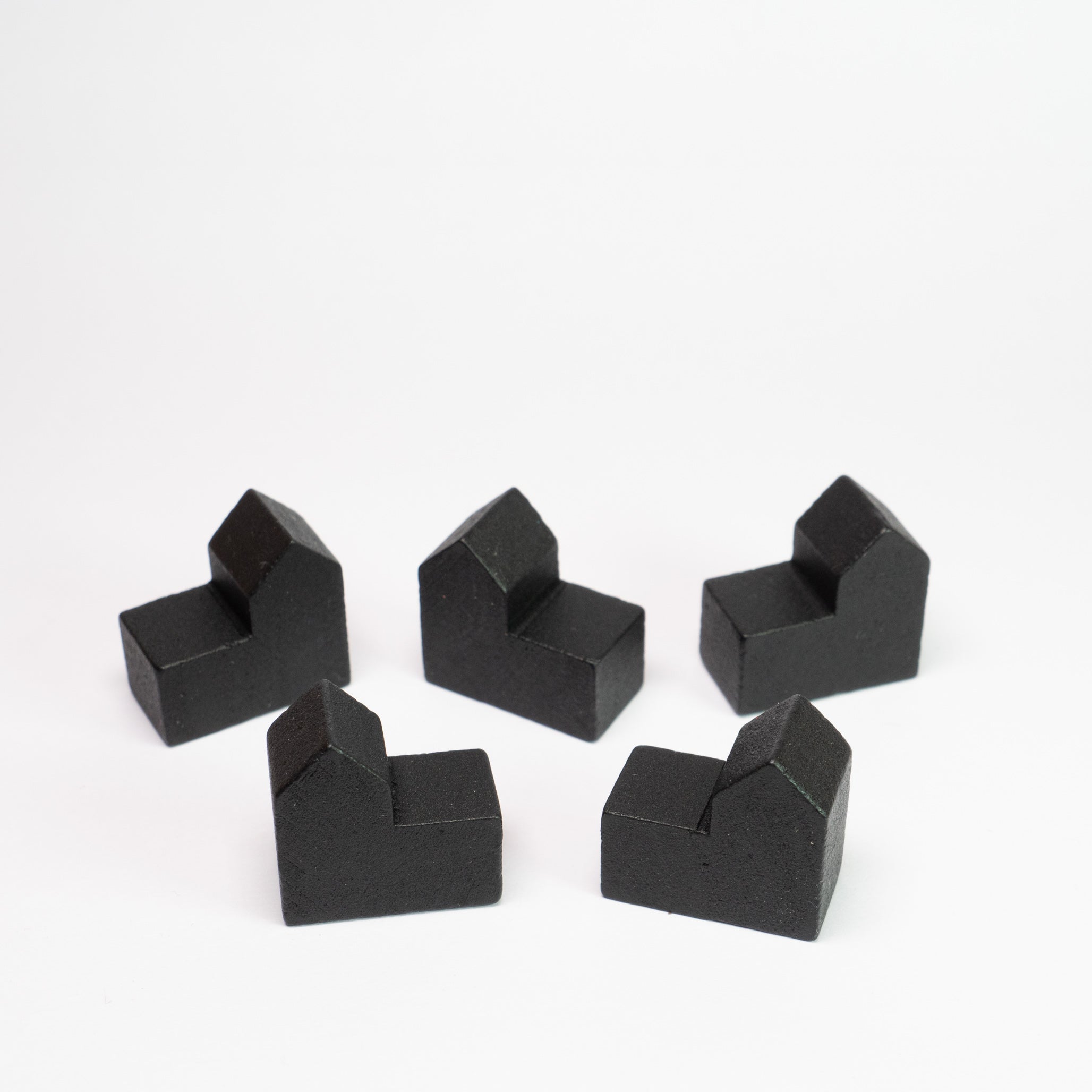 Black Wooden City Building Pack of 5 – Tabletop Supply