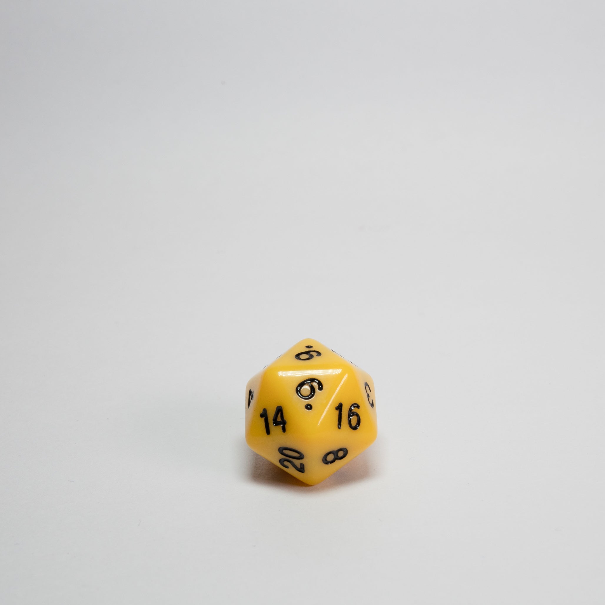 Yellow Acrylic D20 Dice – Tabletop Supply