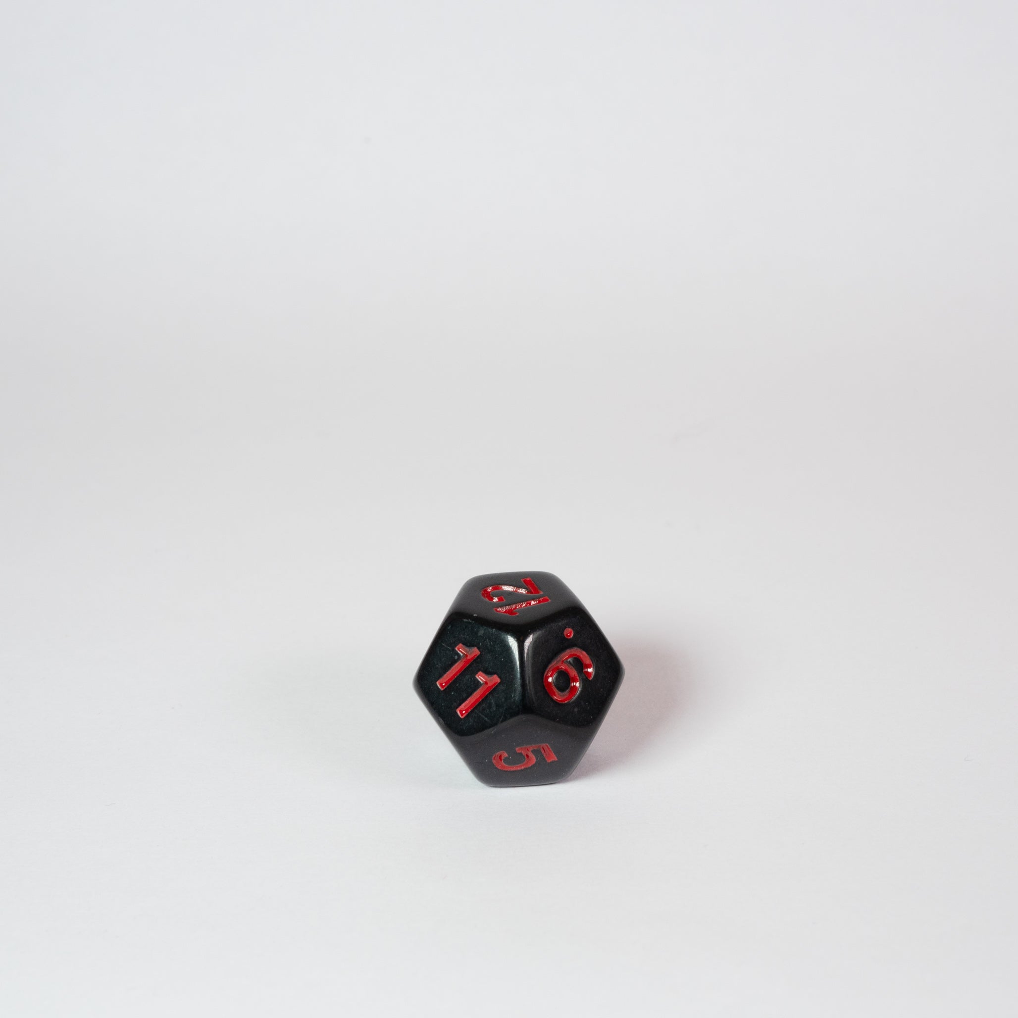 Black and Red Acrylic D12 Dice – Tabletop Supply
