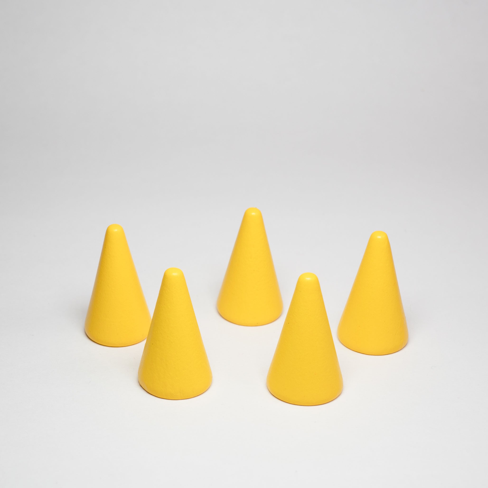Yellow Wooden Conical Pieces Pack of 5 – Tabletop Supply