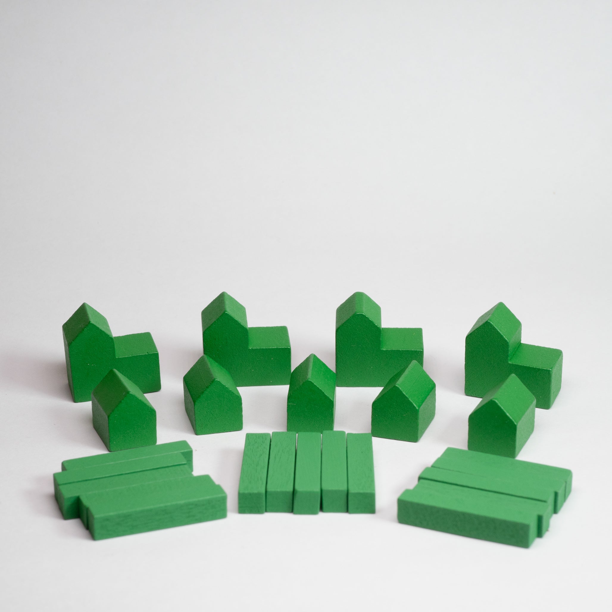 Green Wooden Catan Parts Set – Tabletop Supply